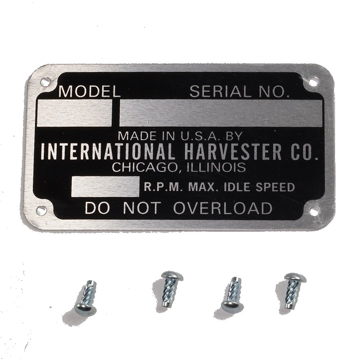 IHC Serial Number I.D. Tag - The Brillman Company