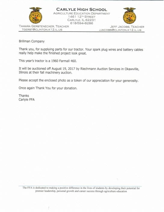 1960 Farmall 460 Restoration By Carlyle FFA - The Brillman Company