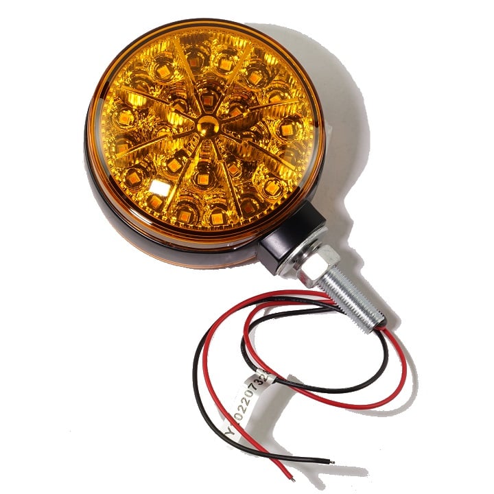 12-Volt Round LED Fender & Cab Warning Light, Amber & Amber Lenses ...